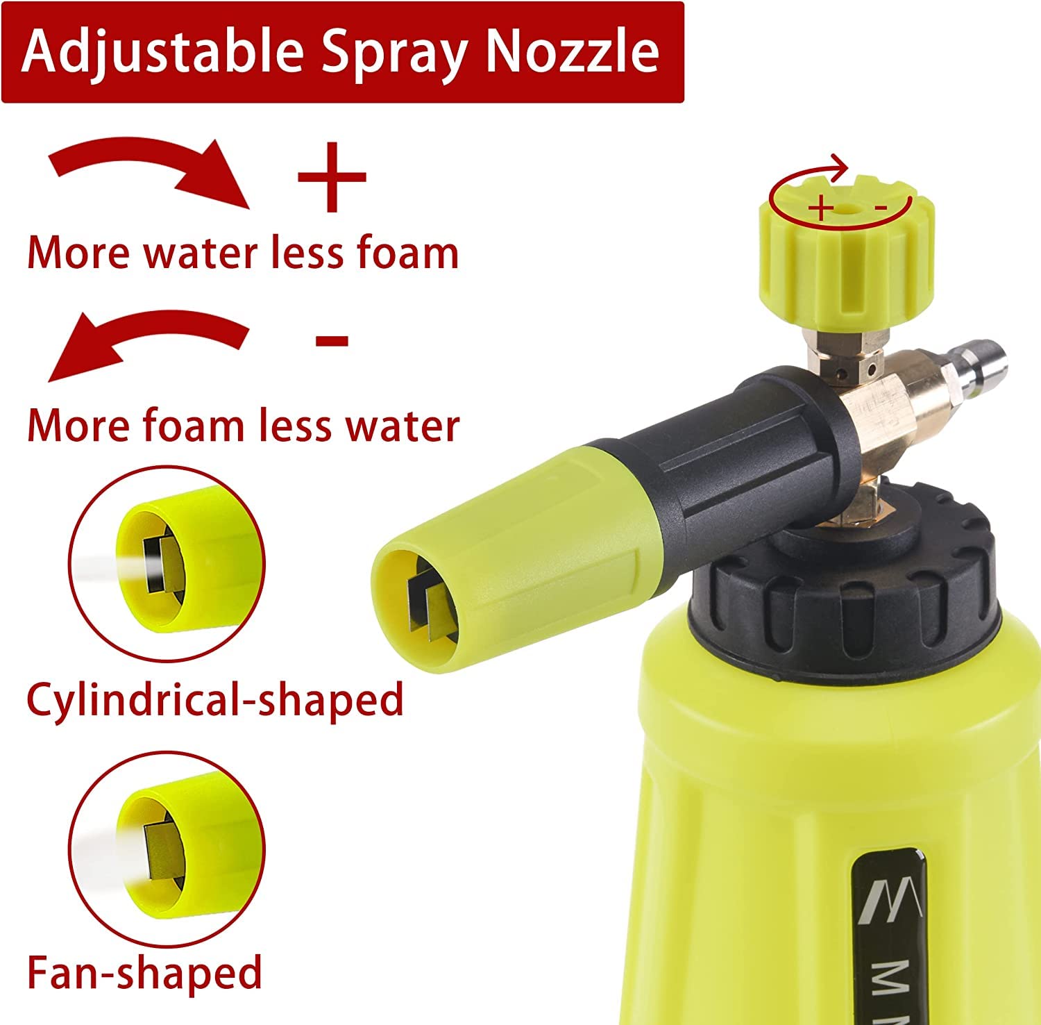 M MINGLE 14'' Pressure Washer Surface Cleaner Attachment, Pressure Washer Gun Snow Foam Lance, 4000 PSI Cannon Foam Blaster Power Washer with 1/4" Quick Connector