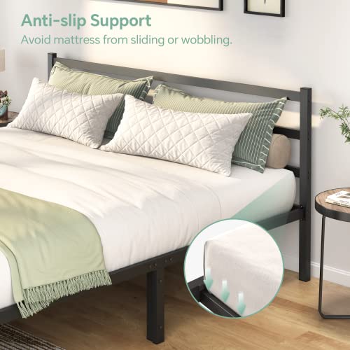 FEMOND Full Bed Frame with Headboard and Footboard, 14 Inch Metal Bed Frame Platform with Storage, Noise Free, No Box Spring Needed, Anti-Slip, Easy Assembly (Max Load: 2000lb)
