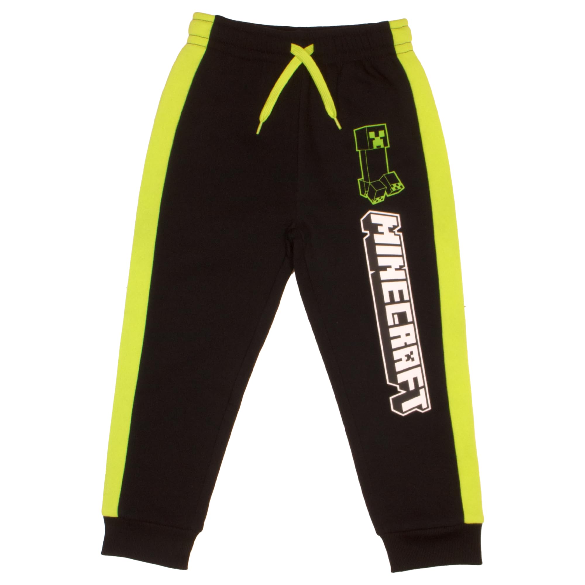 Minecraft Creeper Boys 3-Piece Bundle Set, Zip up Fashion Hoodie, Short Sleeve T-Shirt, and Jogger Sweatpants (Size 10/12, Grey/White/Black)