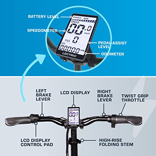 LECTRIC XP™ Lite Electric Bike | Adult Folding Bikes - Weighs Only 46lbs | 40+ Mile Range w/ 5 Pedal-Assist Levels | 20mph Top Speed - Class 1 and 2 eBike (Arctic White)