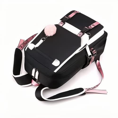 HXUANYU Backpack for Girls usb Backpack Suitable as Girls School Bags Girls Laptop Bag (black)