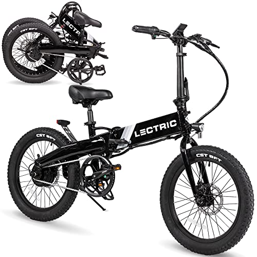 LECTRIC XP⢠Lite Electric Bike | Adult Folding Bikes - Weighs Only 46lbs | 40+ Mile Range w/ 5 Pedal-Assist Levels | 20mph Top Speed - Class 1 and 2 eBike (Midnight Black)