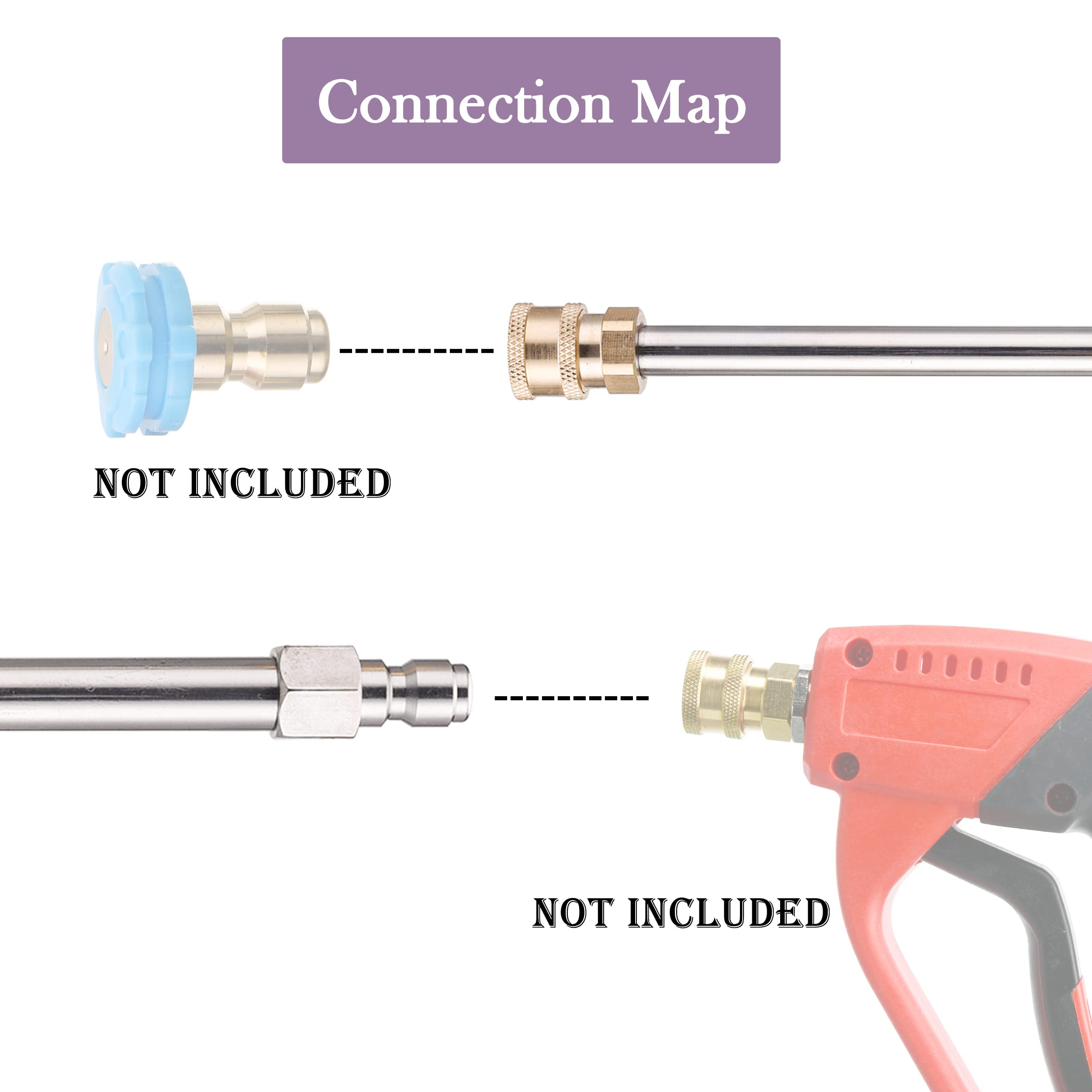 JOEJET Power Washer Extension Wand, 1/4" Pressure Washer Quick Connect Fittings