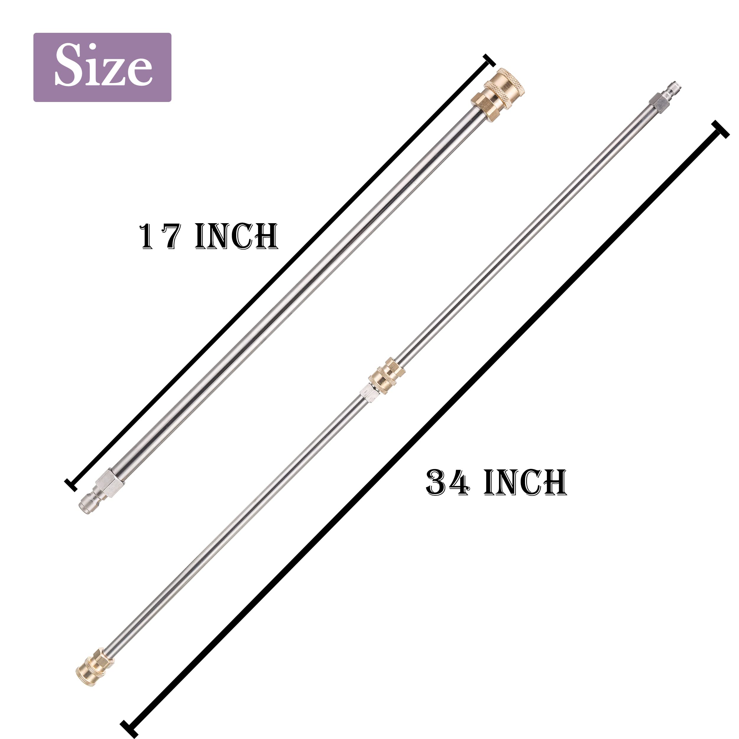 JOEJET Power Washer Extension Wand, 1/4" Pressure Washer Quick Connect Fittings