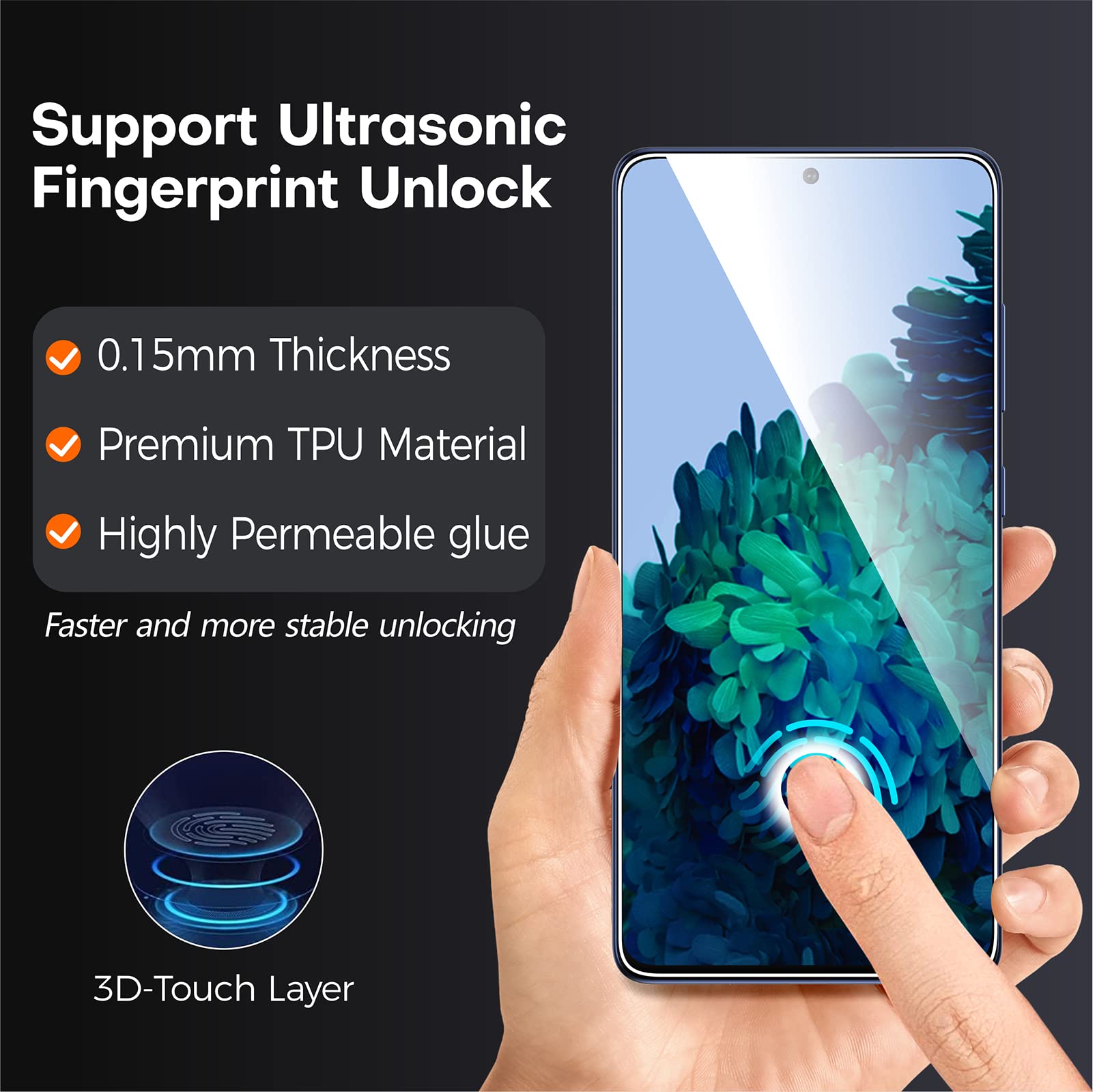 Rayboen for Samsung Galaxy S20 FE Case with 2X Soft Screen Protector, Anti-Scratch Transparent Hard PC Back Crystal Clear Flexible Shockproof Protection Phone Cover for Galaxy S20 FE 5G