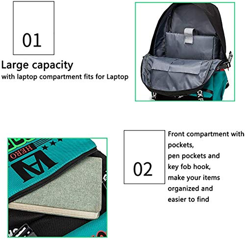 Resky M H A Backpack School BNHA Anime Travel Bakugou Katsuki Cosplay Bags (A)