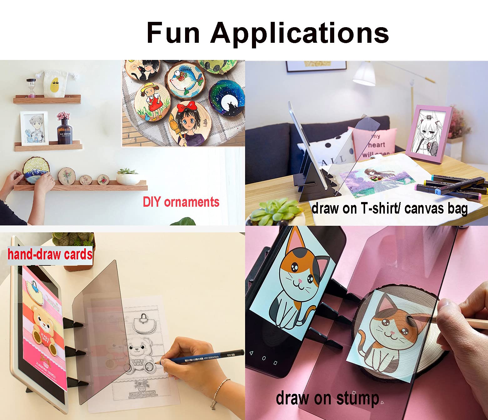 B5 Drawing Tracing Board Light Copy Pad Optical Image Reflection Projector Wireless Copy Board DIY Shadow Mirror Tracer with Stand for Artist Beginner Diamond Drawing Sketching