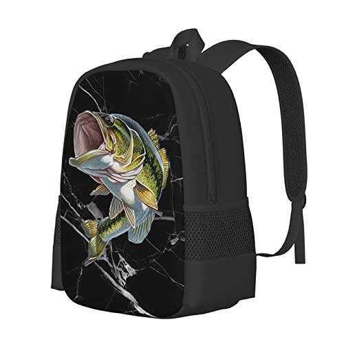 Bass-Fishing-Backpack, Laptop Backpacks Bookbags Travel Daypack School Bags For Teens Boys Girls Veswiya