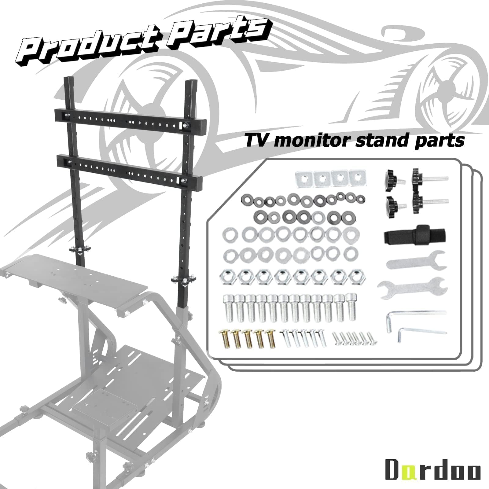 Dardoo Racing Simulator Cockpit Monitor Mount Fits for Logitech/Thrustmaster G923 G29 G920 Wheel Frame,Xbox One,PC,Excluding Steering Wheel,Shift Lever,Pedals,Seat and Racing Frame