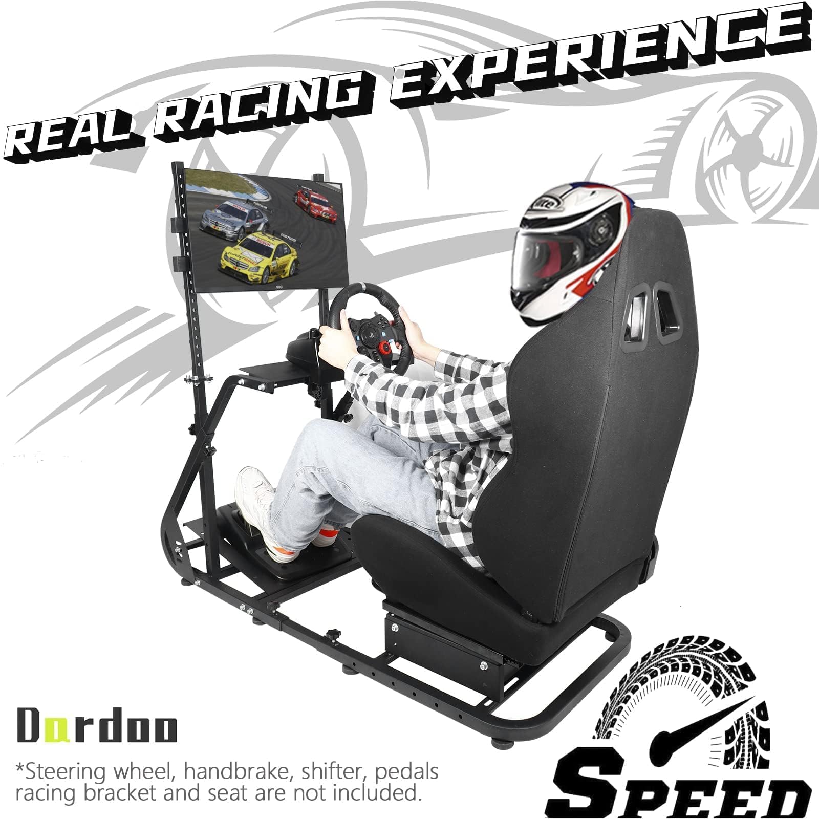 Dardoo Racing Simulator Cockpit Monitor Mount Fits for Logitech/Thrustmaster G923 G29 G920 Wheel Frame,Xbox One,PC,Excluding Steering Wheel,Shift Lever,Pedals,Seat and Racing Frame
