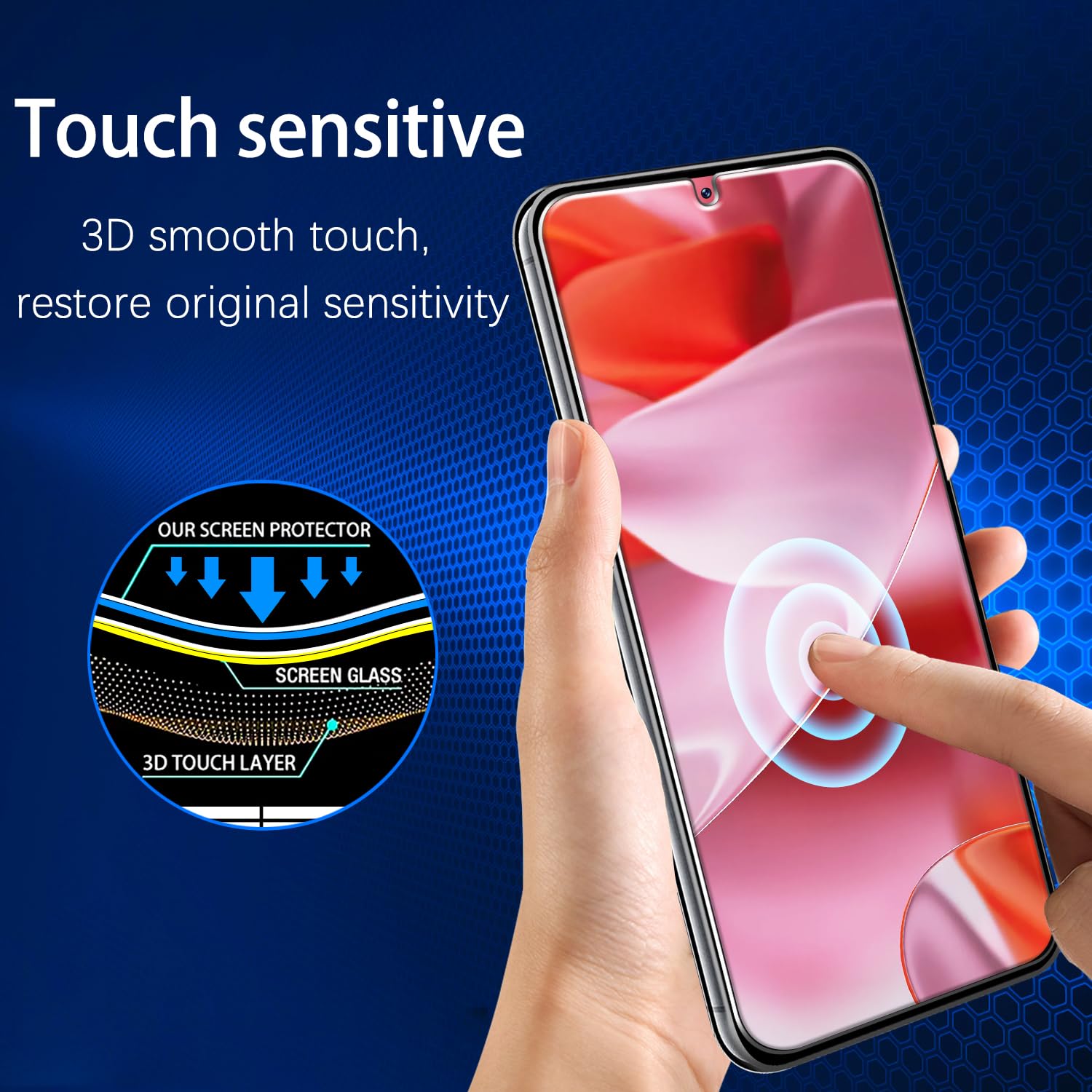 MAYtobe [2 Pack Designed for Samsung Galaxy S23 5G Screen Protector Tempered Glass, Supports Ultrasonic Fingerprint Scanner, Bubble Free, Case Friendly, Easy to Install