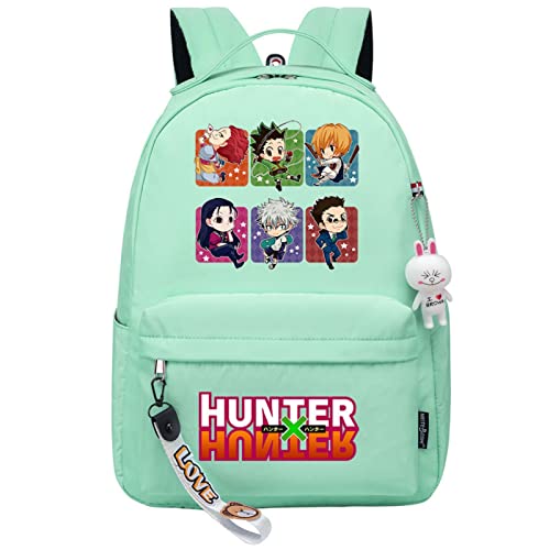 Anmie Hunter X Hunter Backpack Gon for Girls Boys Killua Leorio Kurapica Hxh Lightweight Travel Schoolbag for Unisex (A01,40 * 31 * 15)