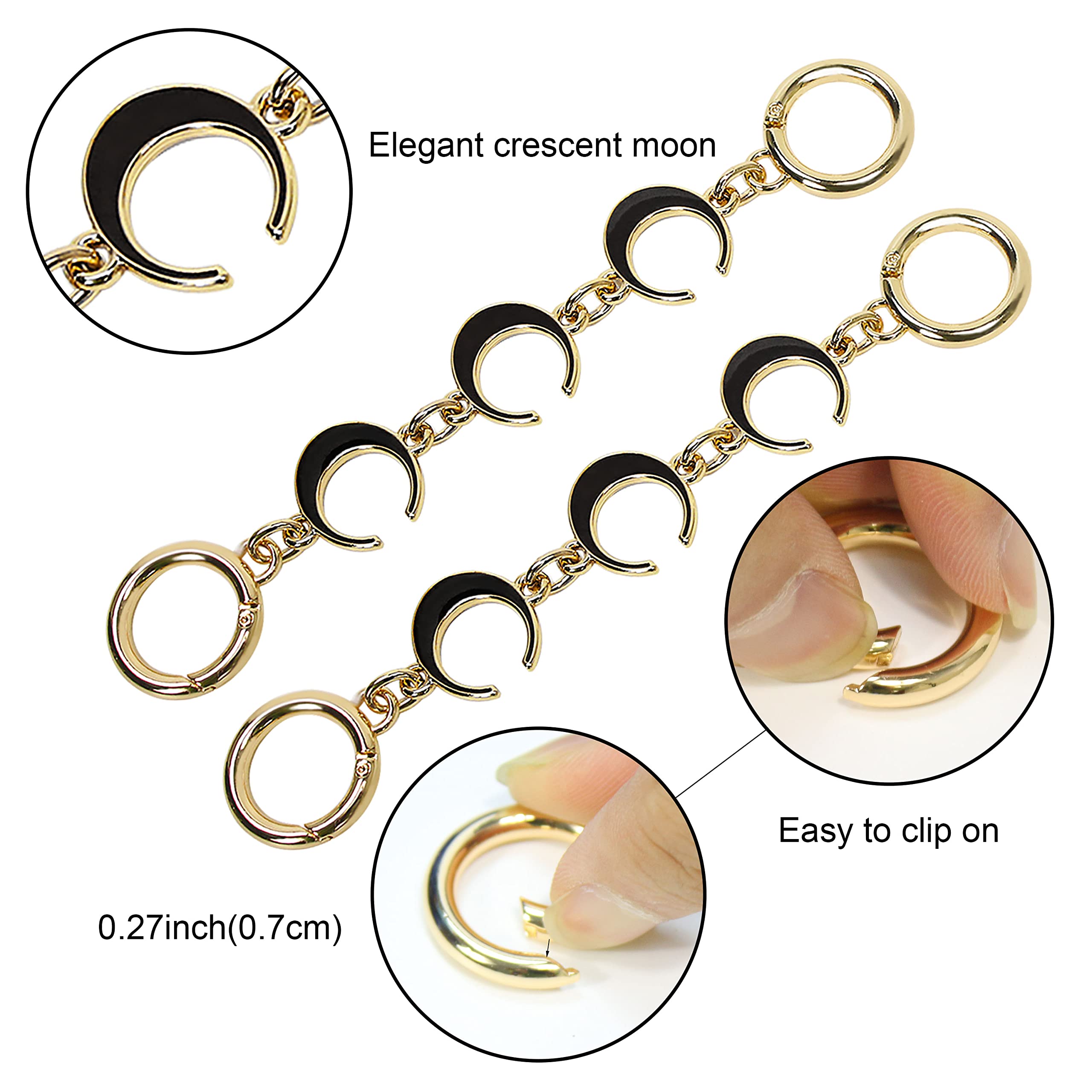 FKKWUOT Gold Purse Chain Strap,Purse Strap Extender for Coach Bag,Chain Replacement Accessories for Crossbody and Various Styles Bags (Black)