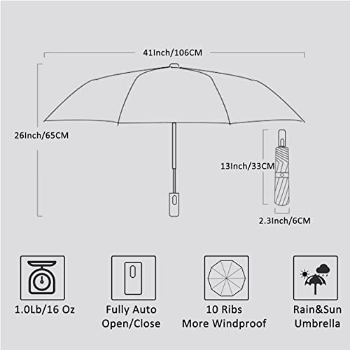BAODINI Umberlla for Rain and Sun Protection-UV Block Windproof Compact Medium Umbrella for Car, Backpack