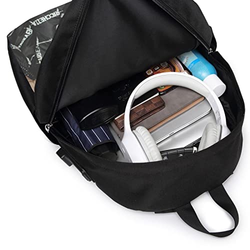 DaniBrant YNW Melly 17 in Backpack USB Charger Bookbag Laptop Bag Bookbag Unisex Student Adult Classic Fashion Backpack