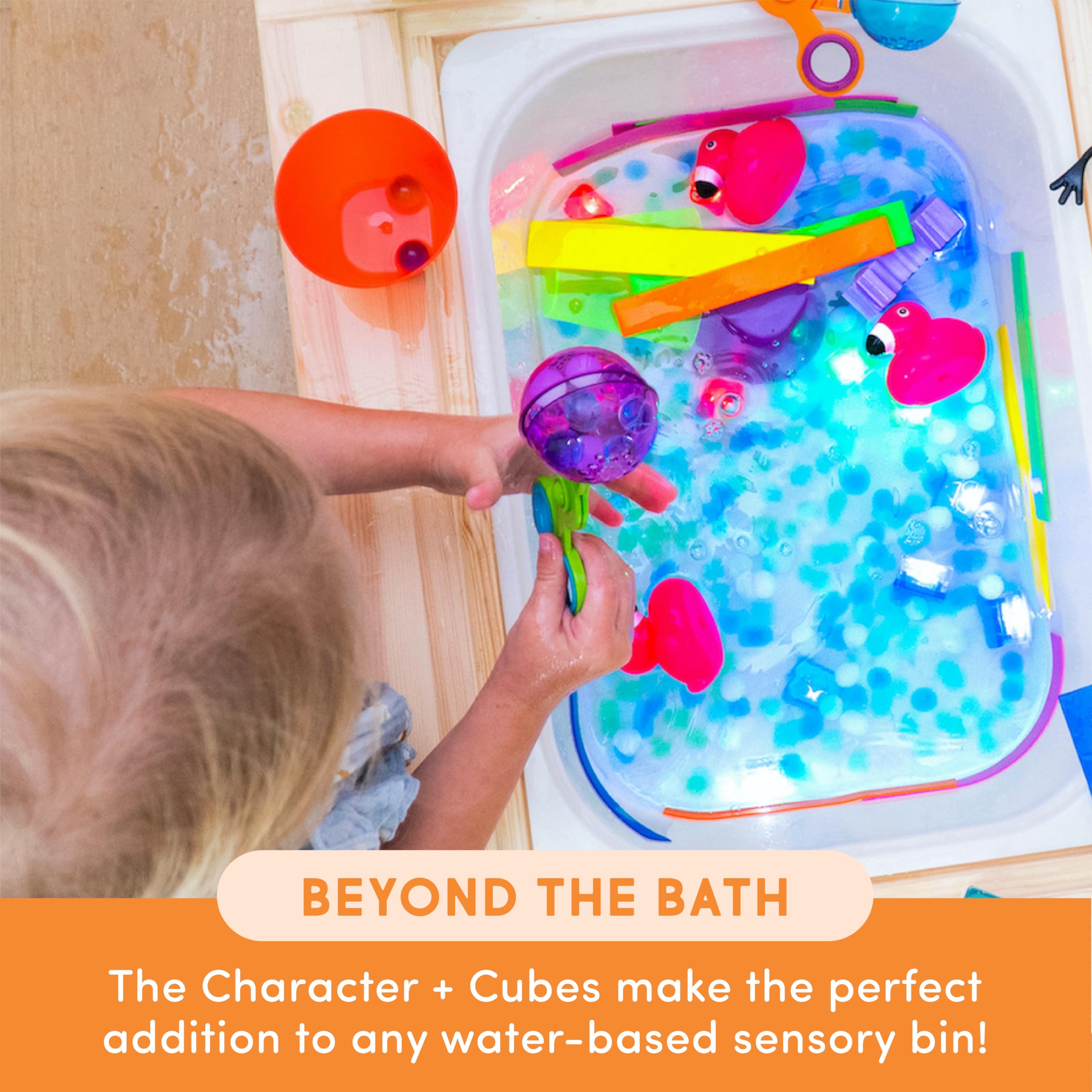 Glo Pals x Sesame Street Water-Activated Light-Up Cubes for Sensory Play (Cookie Monster - Cubes Only)