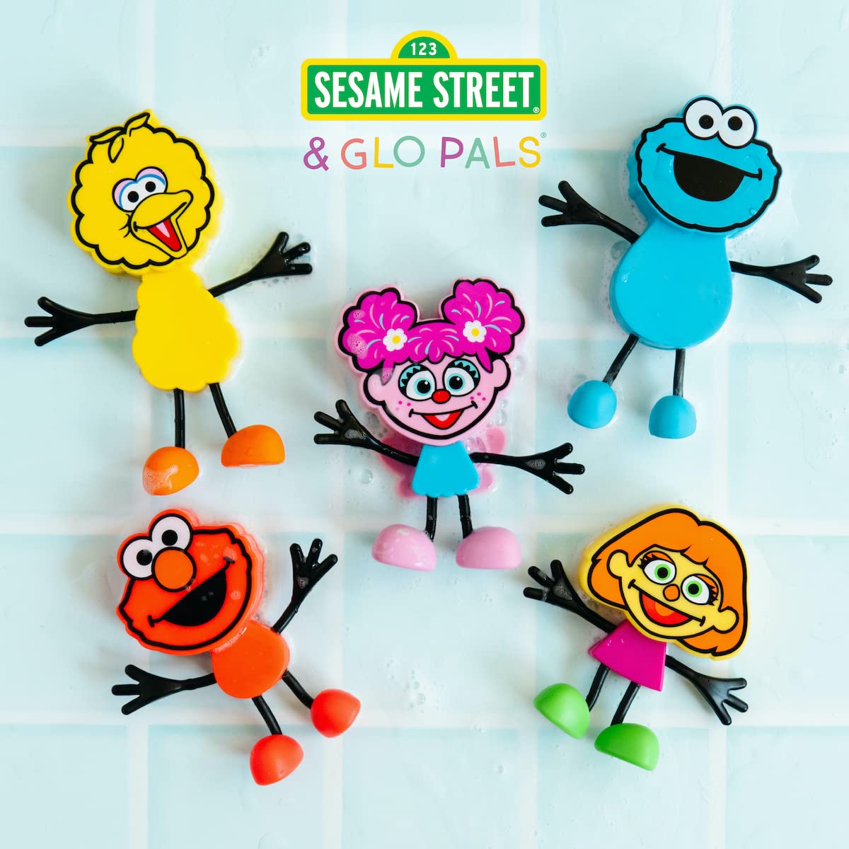 Glo Pals x Sesame Street Water-Activated Light-Up Cubes for Sensory Play (Cookie Monster - Cubes Only)