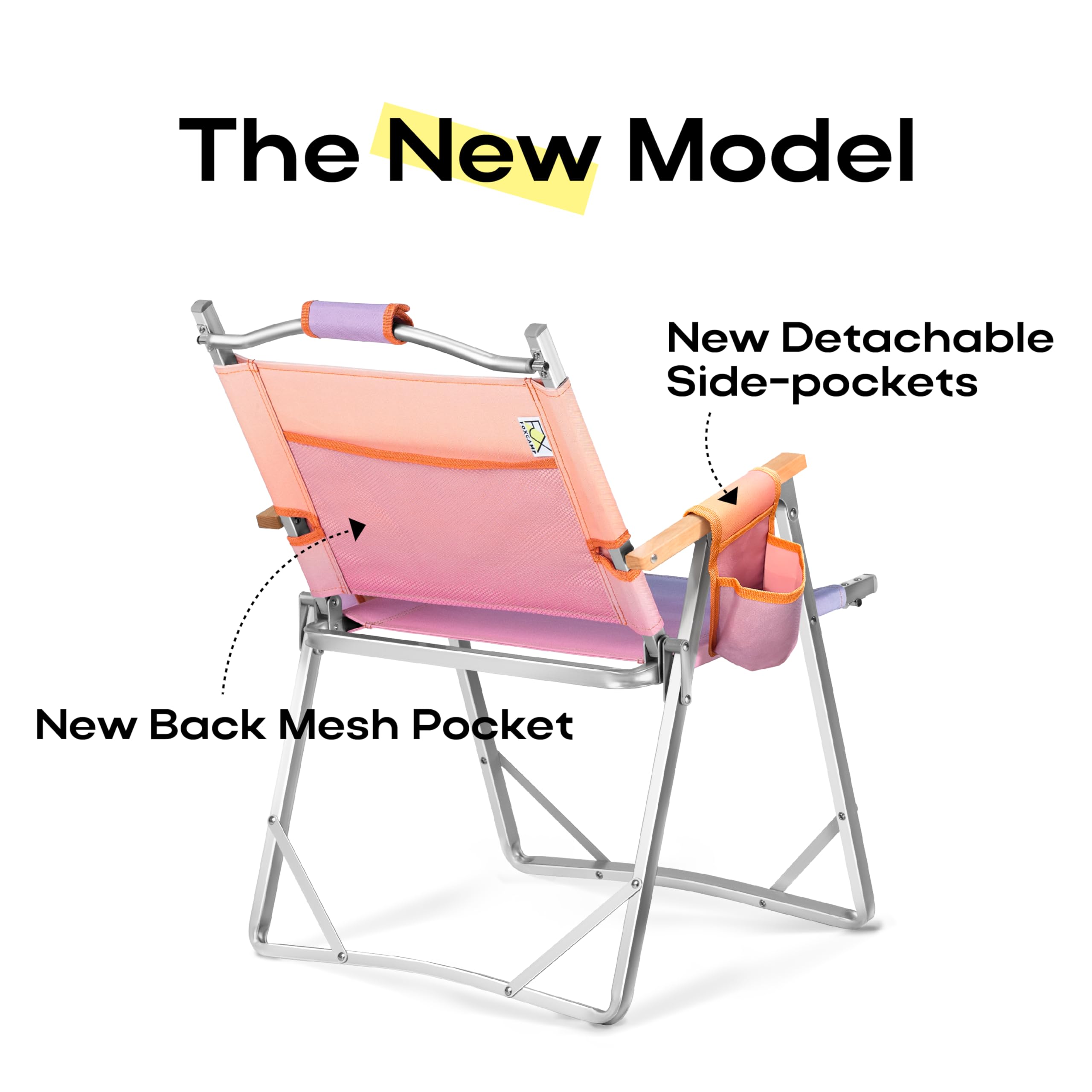 FOXCAMP Lightweight Camping Chairs | Portable Folding Chair | Beach Chair | Stylish Design with Wood Handles | Heavy Duty 330 lbs | Ultralight 5 lbs | Beach, Picnic, Concerts, BBQ
