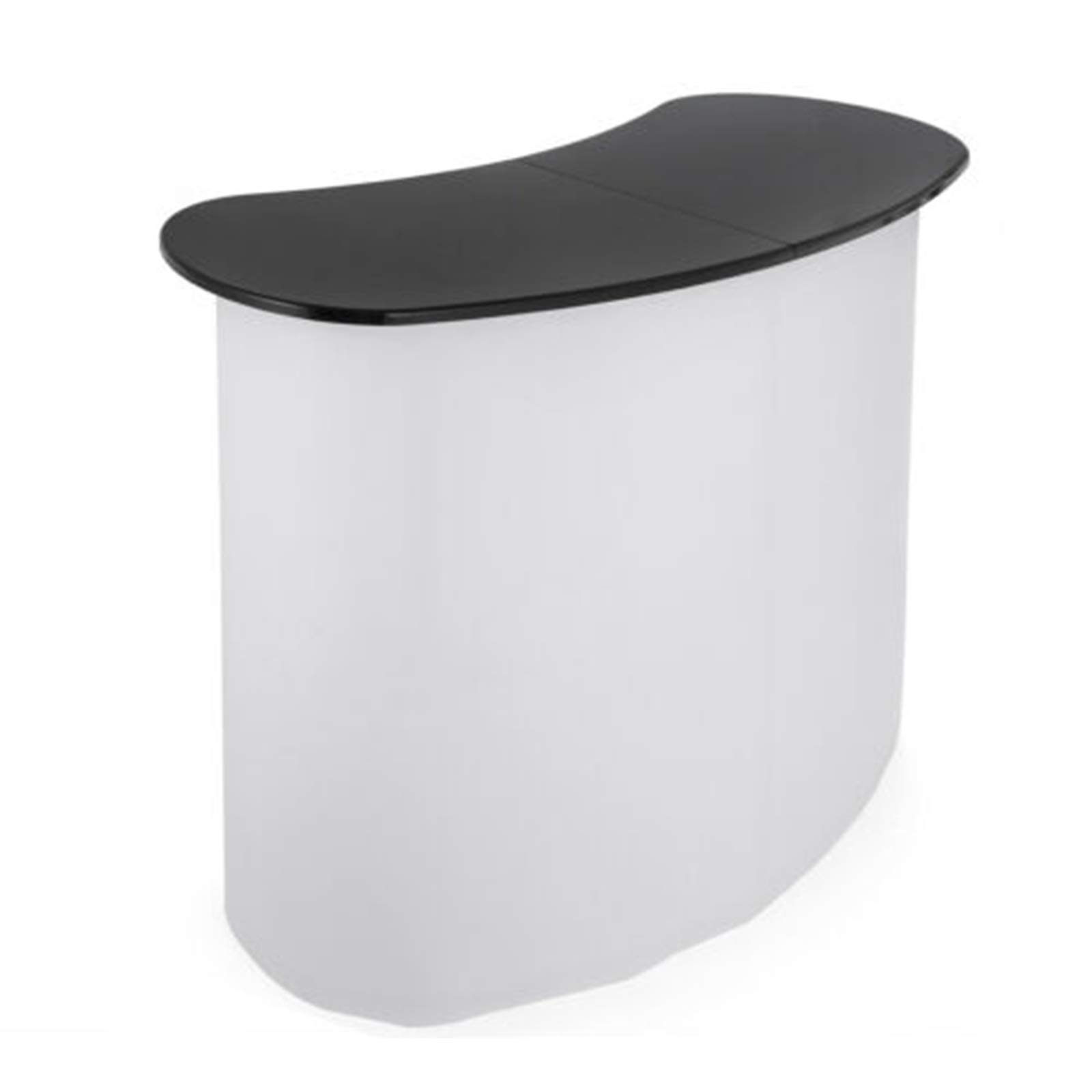 Trade Show Podium Table Portable Trade Show Counter Display Exhibition Counter Stand Podium Counter Black Top Display Table for Exhibition Promotion Retail