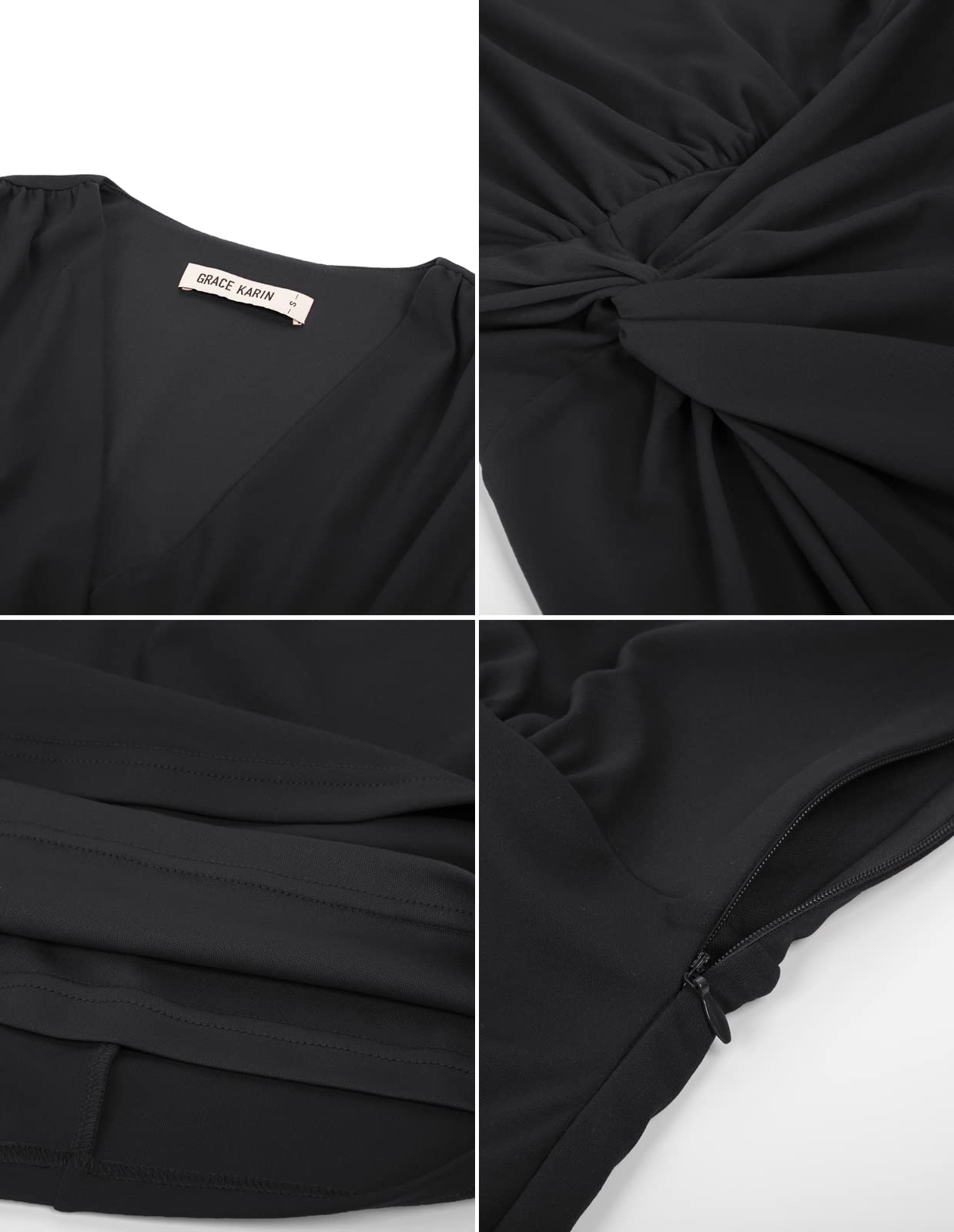 GRACE KARIN Formal Dresses for Women Wedding Guest Summer Sleeveless T Shirt Dress Black L