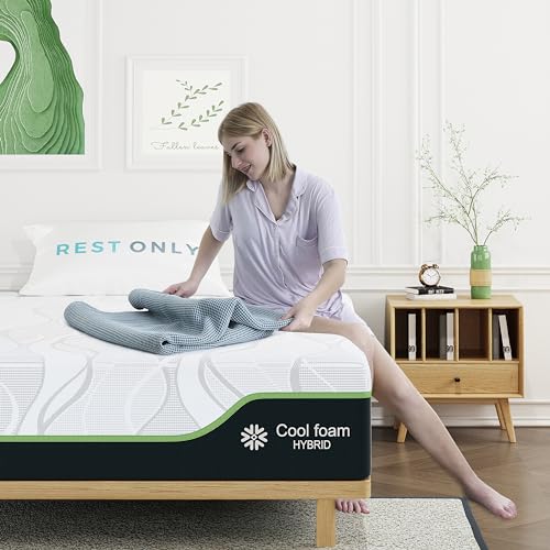 Rest Only Full Mattress for Pressure Relief, 10 Inches Cooling Gel Memory Foam Hybrid Mattress, Mattress Full Size with Individual Pocket Spring for Motion Isolation, Medium Firm