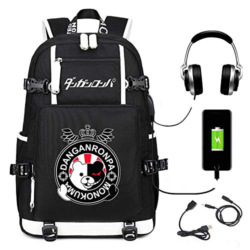 Monokuma Luminous Backpack Monokuma Shoulder Book Bag Laptop School Bag (1)