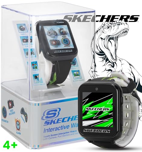 Skechers Kids Smart Watch with Games, Camera, and Fitness Tracker – Touchscreen, Alarm, Timer, and Voice Recorder Features, Stylish Abstract Pattern Strap – Fun and Functional Digital Watch for Boys