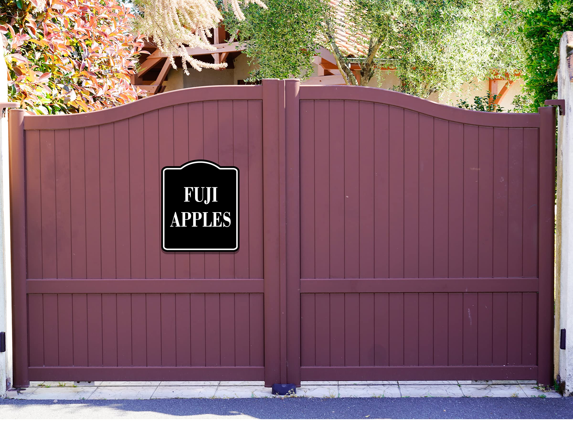 Fuji Apples BLACK Aluminum Composite Sign, 8.5"x10"