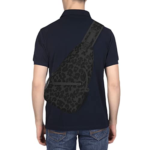Jomiwink Sling Backpack Cheetah Black Leopard Travel Hiking Daypack Pattern Rope Crossbody Shoulder Bag, Multicolor
