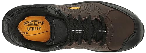 KEEN Utility Men's Vista Energy+ Low Composite Toe ESD Leather Industrial Work Sneakers, Coffee Bean/Black, 13