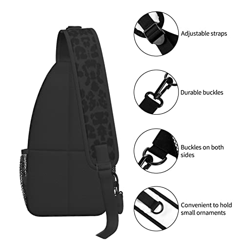 Jomiwink Sling Backpack Cheetah Black Leopard Travel Hiking Daypack Pattern Rope Crossbody Shoulder Bag, Multicolor