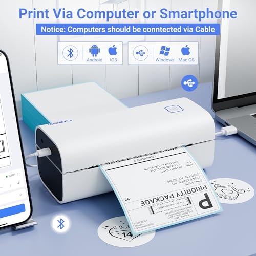AOBIO X4BT 4x6 Bluetooth Thermal Label Printer - Shipping Label Printer for Small Business - Desktop Postage Label Printer Compatible with MacOS, Wins, Linux, ChromeOS (Black)