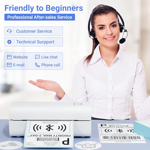 AOBIO X4BT 4x6 Bluetooth Thermal Label Printer - Shipping Label Printer for Small Business - Desktop Postage Label Printer Compatible with MacOS, Wins, Linux, ChromeOS (Black)