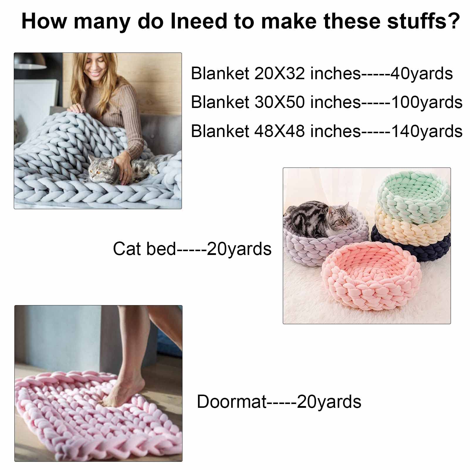 Chunky Cotton Yarn for Arm Knitting Crochet Super Saver Jumbo Giant Bulky Premier Yarn for Making Pets House Blanket