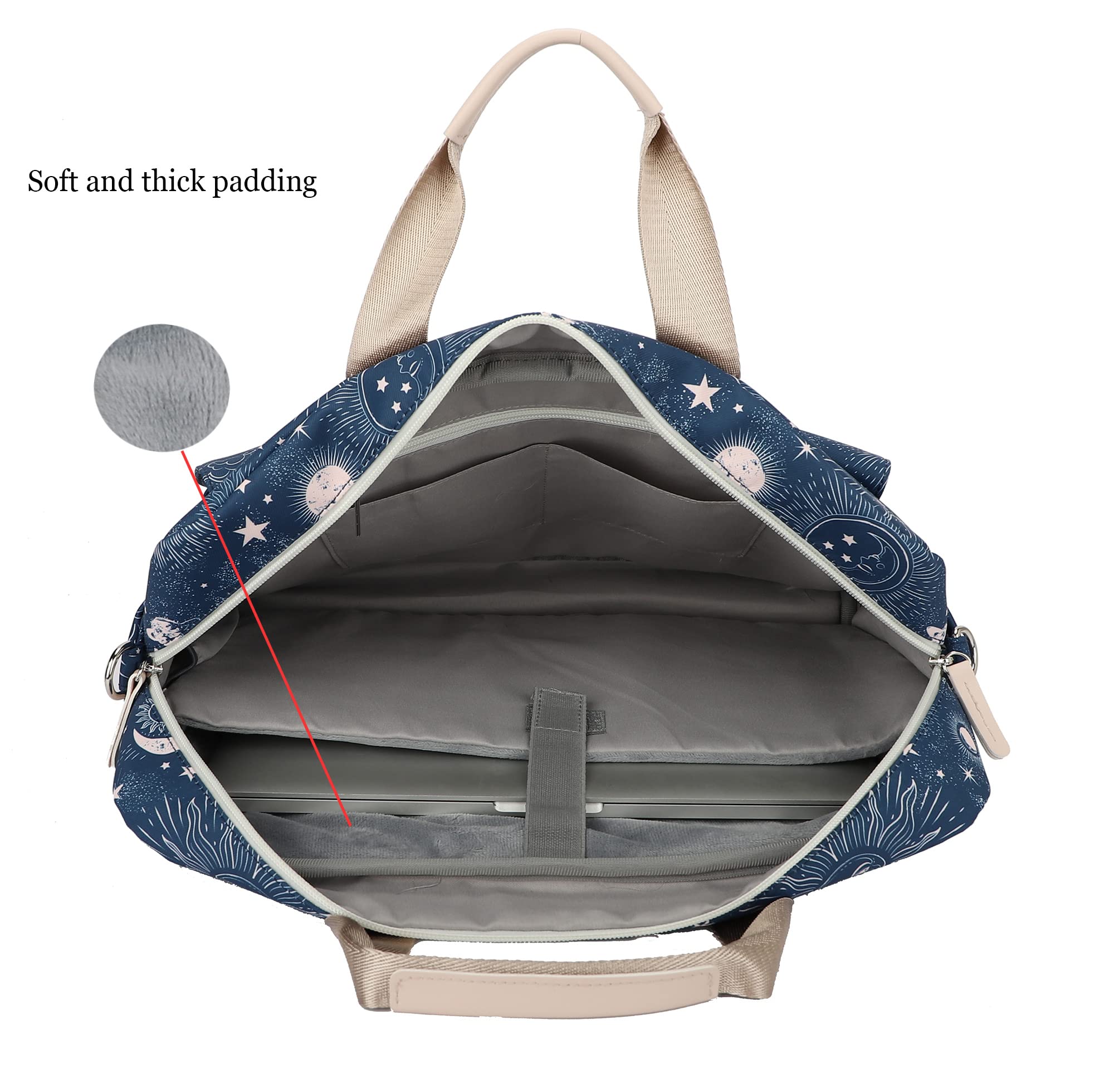 SANFAN Laptop Briefcase, Water Repellent Multi-Functional Shoulder Messenger Case Bag For MacBook Pro 15 inch and 16 inch-16 inch Laptop(Sol de Mayo)