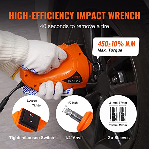 VEVOR Electric Car Jack, 3 Tons /6600 lbs 12V Electric Scissor Jack with Electric Impact Wrench, Double Saddles with Remote Control, Portable Car Jack for Sedan, SUV, Truck Tire Change Replacement