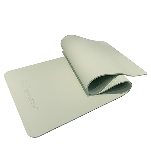 KS Premium Yoga Mat - TPE Material, Excellent Resilience, Non Slip, 72β x 24β Extra Thick 0.4"(10 mm) with Carrying Strap