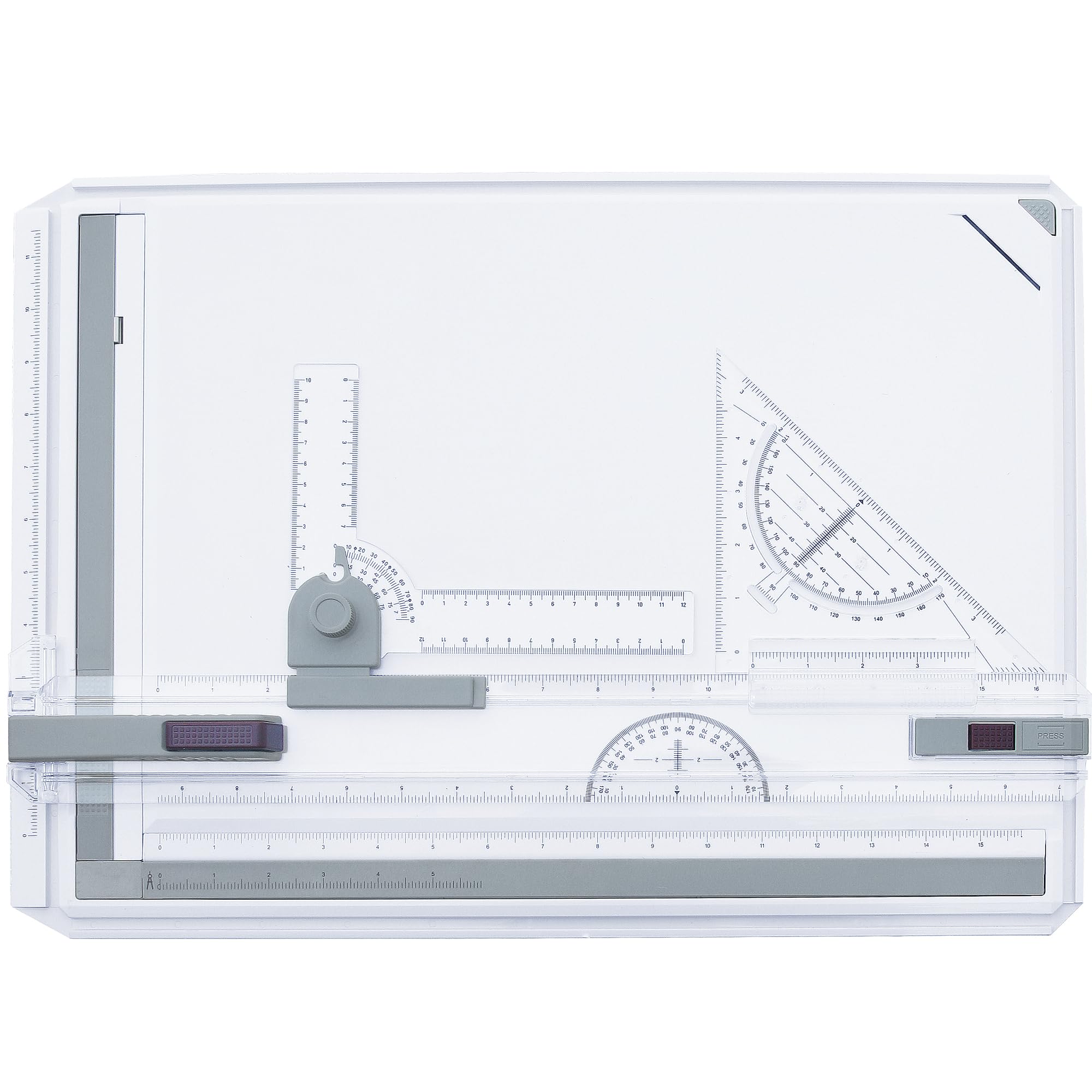 Frylr Inch A3 Drawing Board Drafting Table with Parallel Motion and Angle English Measuring System 20.87”L x 14.49”D