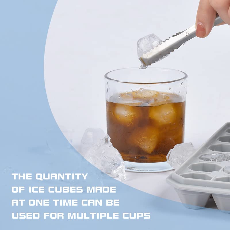Ice Cube Trays, Diamond-Shaped Ice Cube Molds Maker, Flexible 24-Ice Trays Maker with Lid for Chilling Whiskey Cocktails, Easy Release Stackable Ice Trays,1 Inches Ice Cube (bule)
