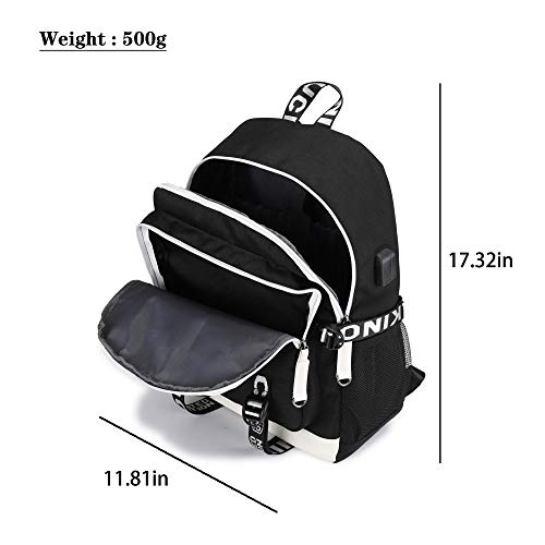 Anime Casual Backpack with USB Charging Port Outdoor Hiking Laptop Bags Birthday Gift -3