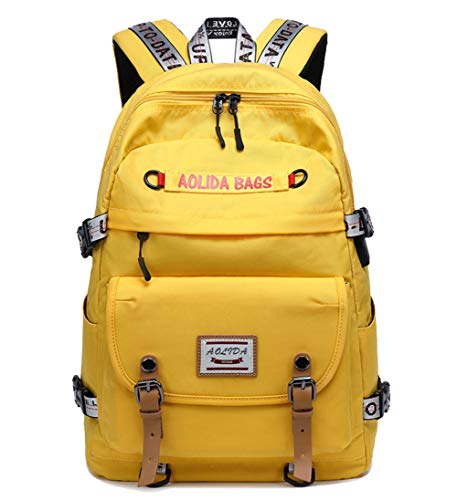 AGOWOO College Backpack for Women Teen Heavy Duty Laptop High School Book Bag with USB Port Chest Strap