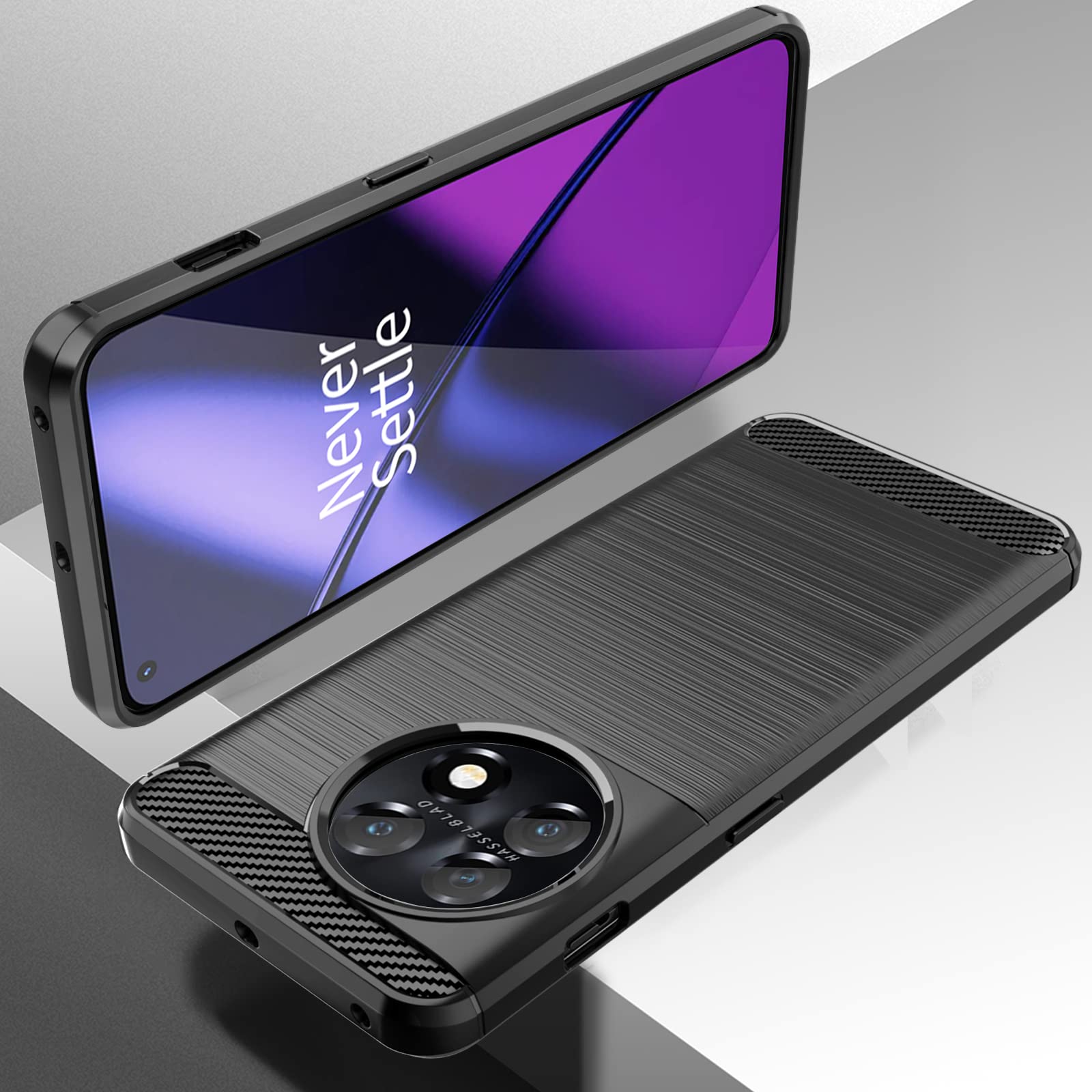 Sucnakp for OnePlus 11 Case OnePlus 11 5G Case with 2* Screen Protector TPU Shock Absorption Technology Raised Bezels Protective for One Plus 11(TPU Black)