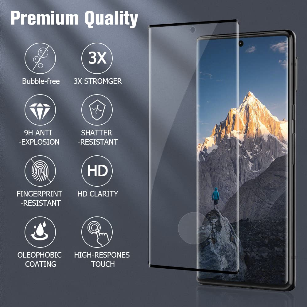 [2+2 Pack] For Google Pixel 7 Pro 5G Glass Screen Protector with Camera Lens Protector, HD Clear 9H Tempered Glass Scratch Resistant, 3D Curved, Ultrasonic Fingerprint Unlock, Bubble-Free (6.7 Inch)