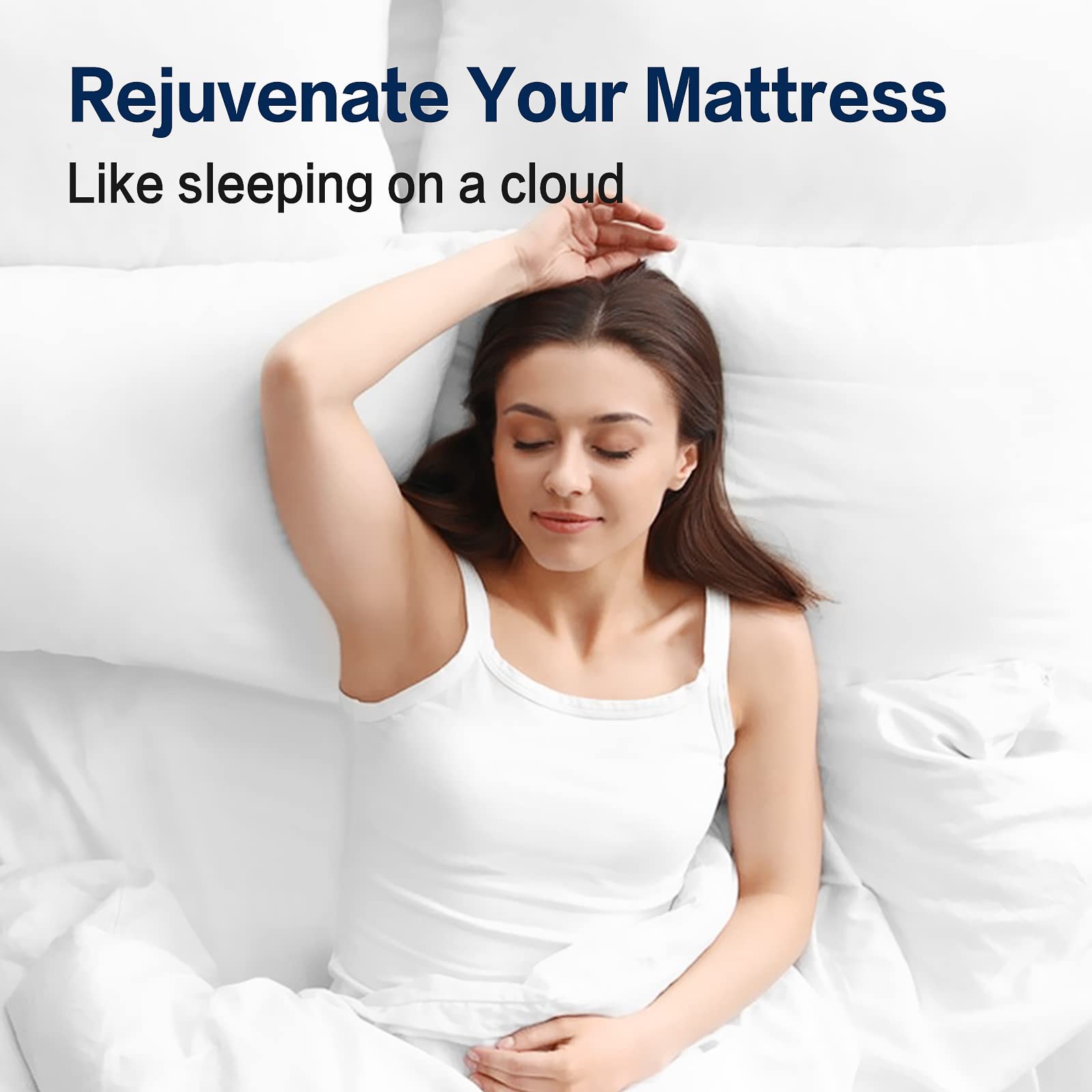 SOPAT Mattress Topper RV King Size Extra Thick Mattress Pad 8-21" Deep Pocket Soft Down Alternative Fill Mattress Protector Pillow Top Mattress Cover (72x80 Inches, White)