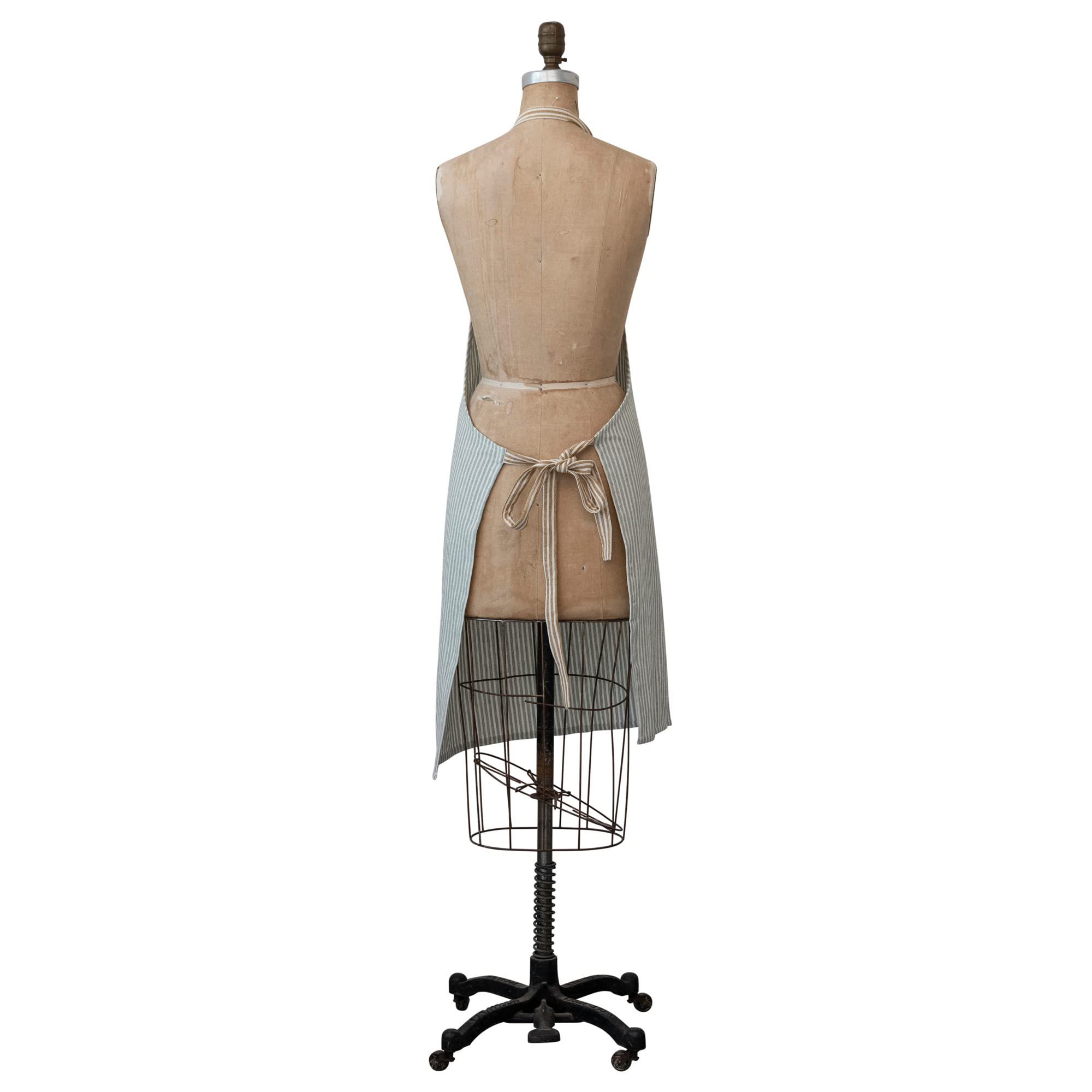 Creative Co-Op Cotton Stripes, Multicolor Apron, One-Size, Ivory