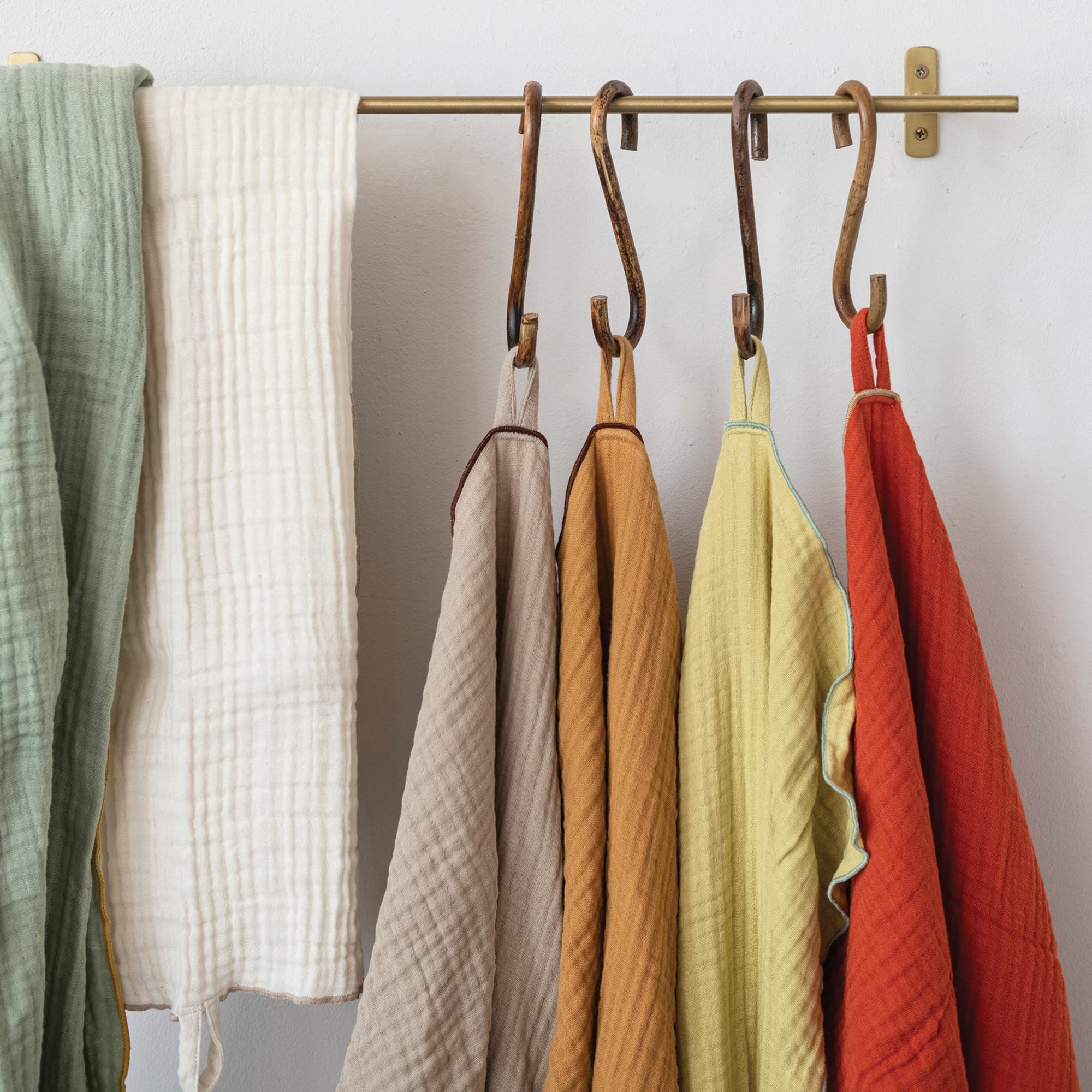 Creative Co-Op Woven Cotton Double Cloth Tea Towels, Set of 6 Colors