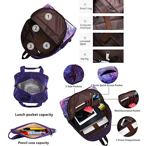 Yookeyo Starry Sky Set Kids backpack Boys and Girls School Bag Galaxy Casual Daypack 2Pcs set