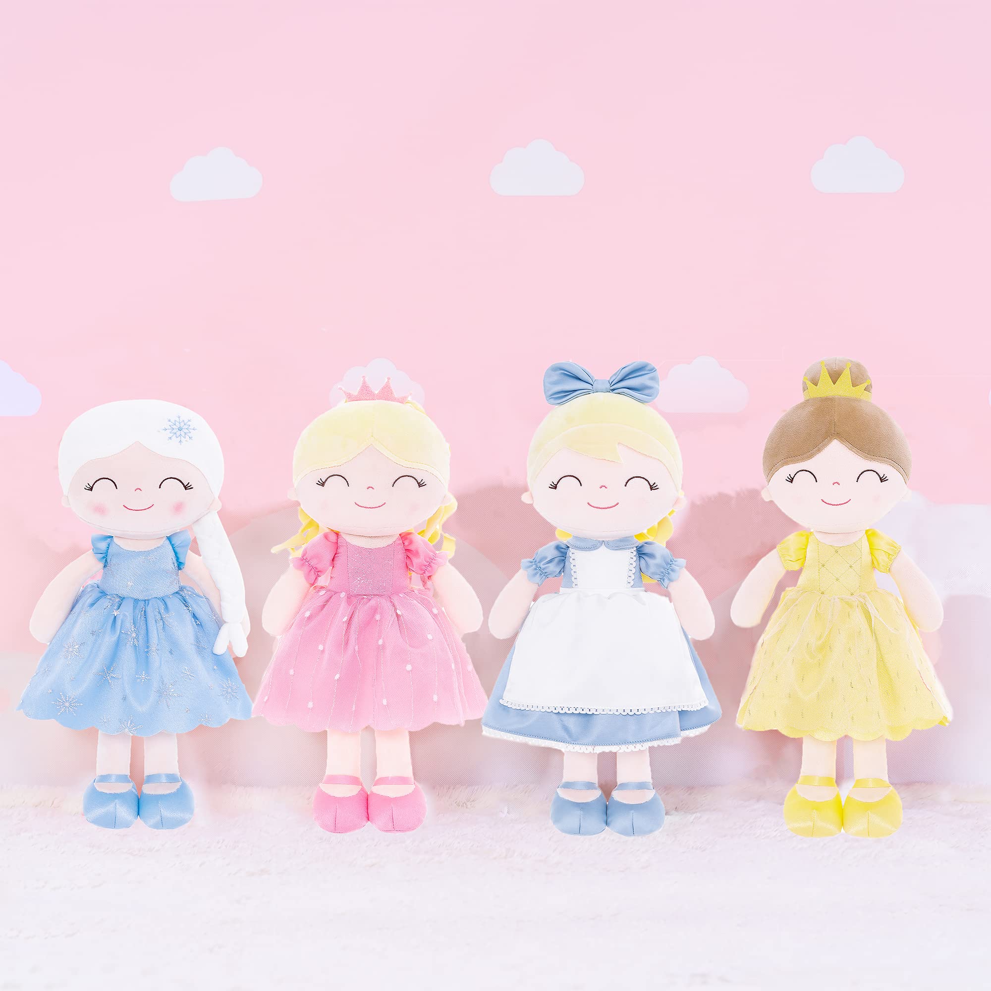 Gloveleya Personalized Princess Doll with Your Name - Cute Custom Pink Soft Plush Doll for Girls Plush Doll Customized Gifts