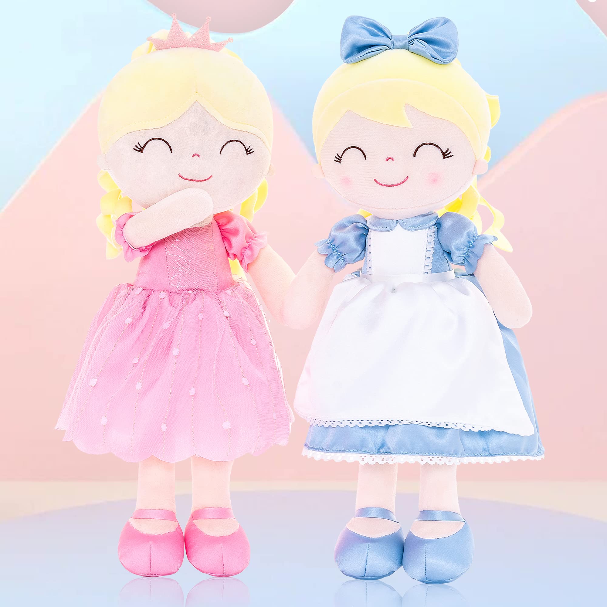 Gloveleya Personalized Princess Doll with Your Name - Cute Custom Pink Soft Plush Doll for Girls Plush Doll Customized Gifts