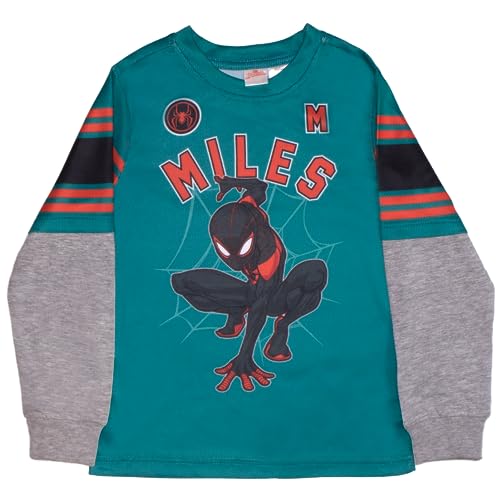 Marvel Superheroes Avengers and Spider-Man 2-Piece Set, Boys Long Sleeve Active Mesh T-Shirt & Pants 2-Pack Bundle Set (Size 14/16, Turquoise)